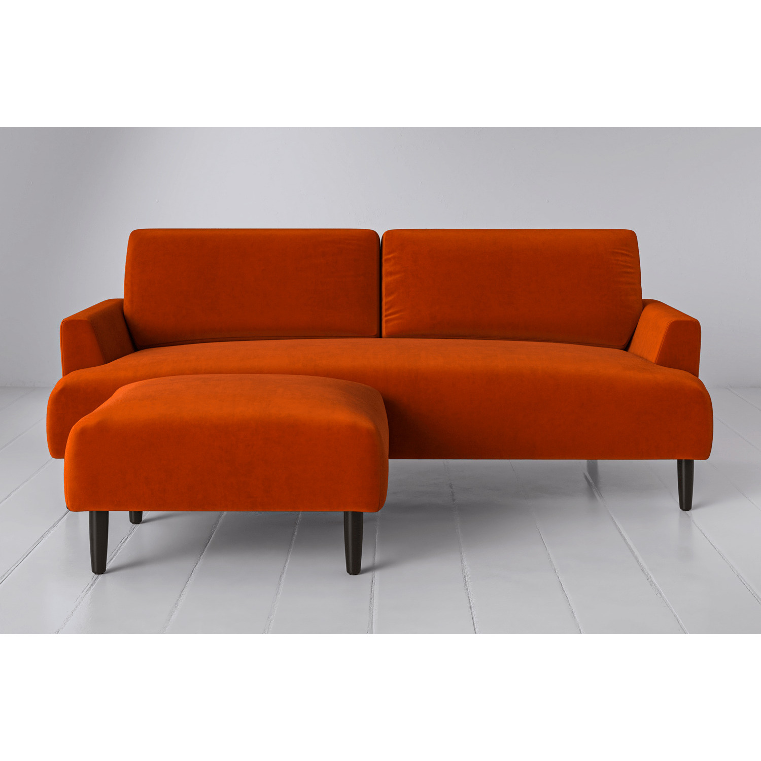Eco Velvet 3 Seater Left Chaise Sofa - Paprika - Model 05 - Quick ...