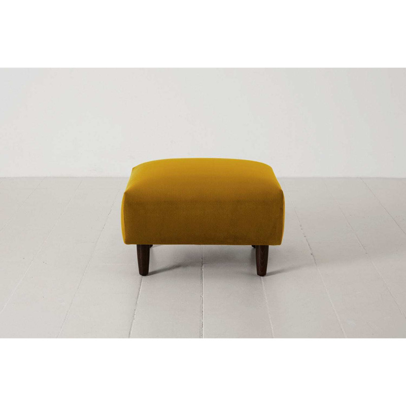 Velvet Footstool from Swyft - Mustard - Model 05 - 24hr Delivery by ...