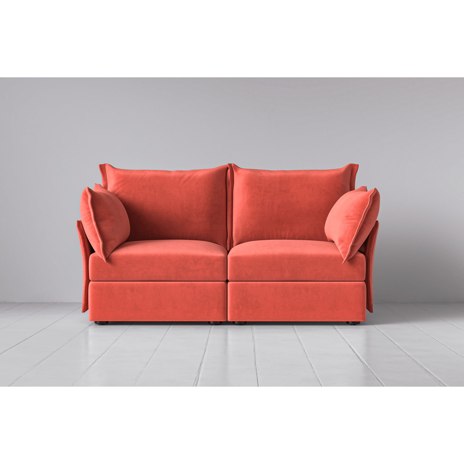 Eco Velvet 2 Seater Sofa from Swyft - Coral - Model 06 - Quick Delivery ...