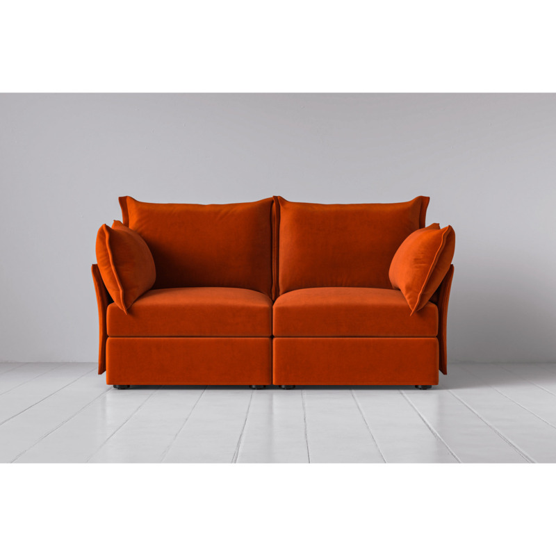 Eco Velvet 2 Seater Sofa from Swyft - Paprika - Model 06 - Quick ...