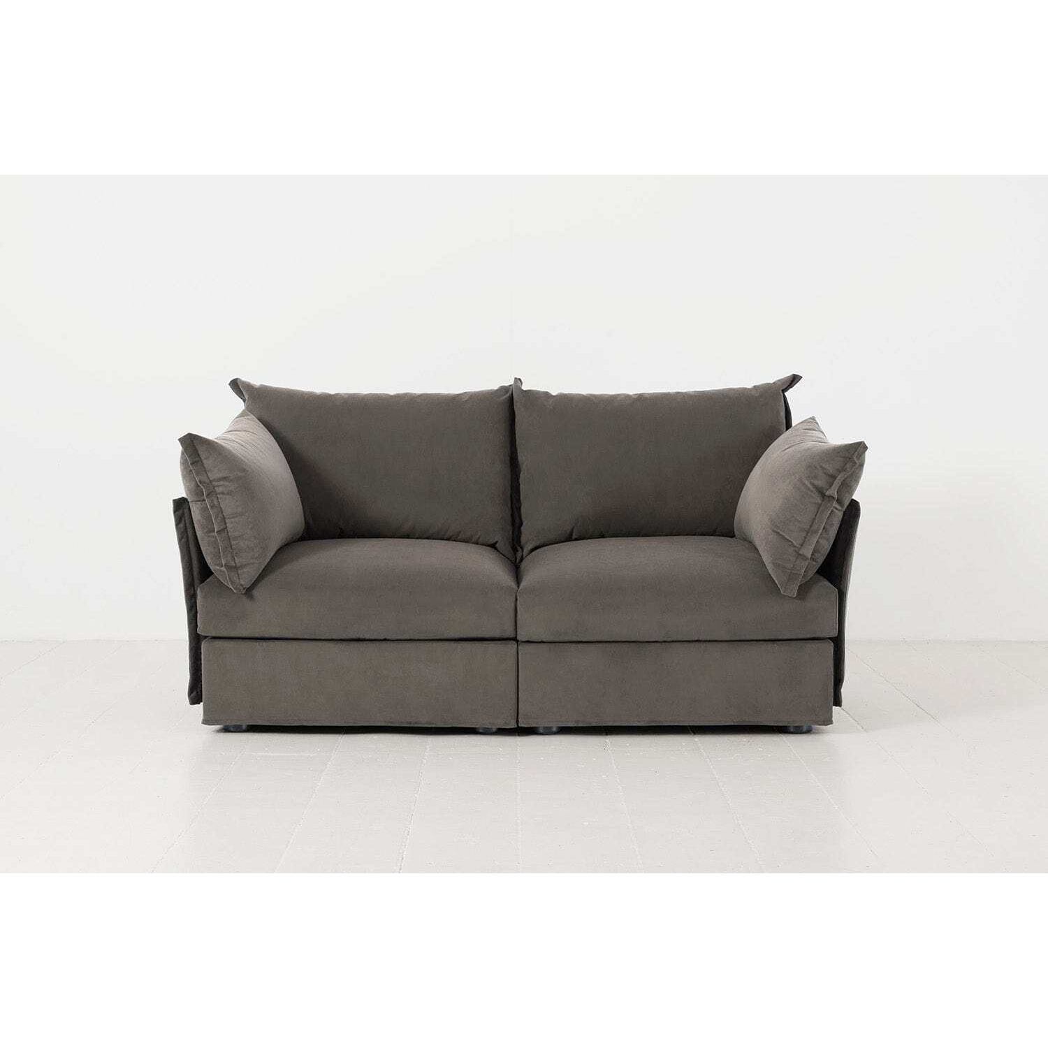 Velvet 2 Seater Modular Sofa - Elephant - Model 06 - Quick Delivery by ...