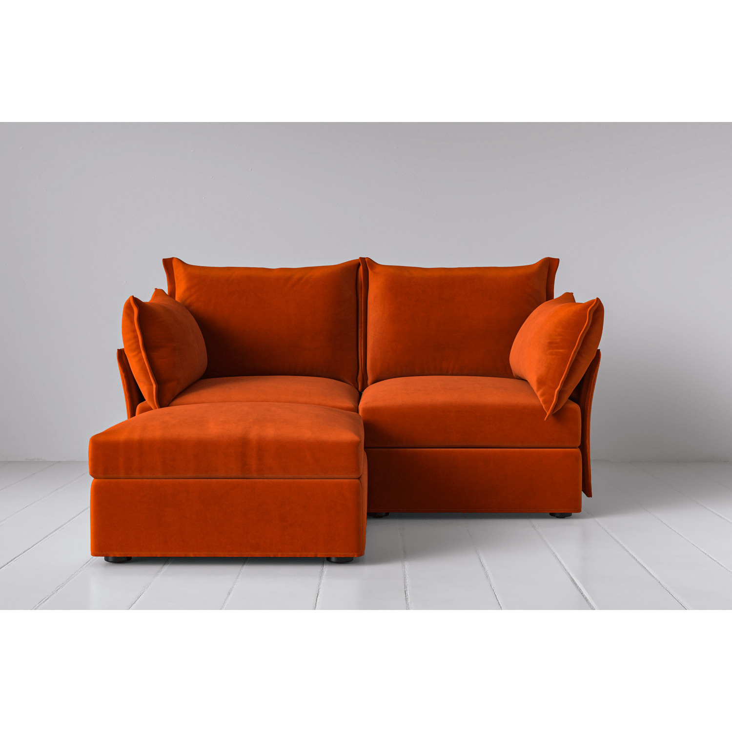 Eco Velvet 2 Seater Left Chaise sofa - Paprika - Model 06 - Quick ...
