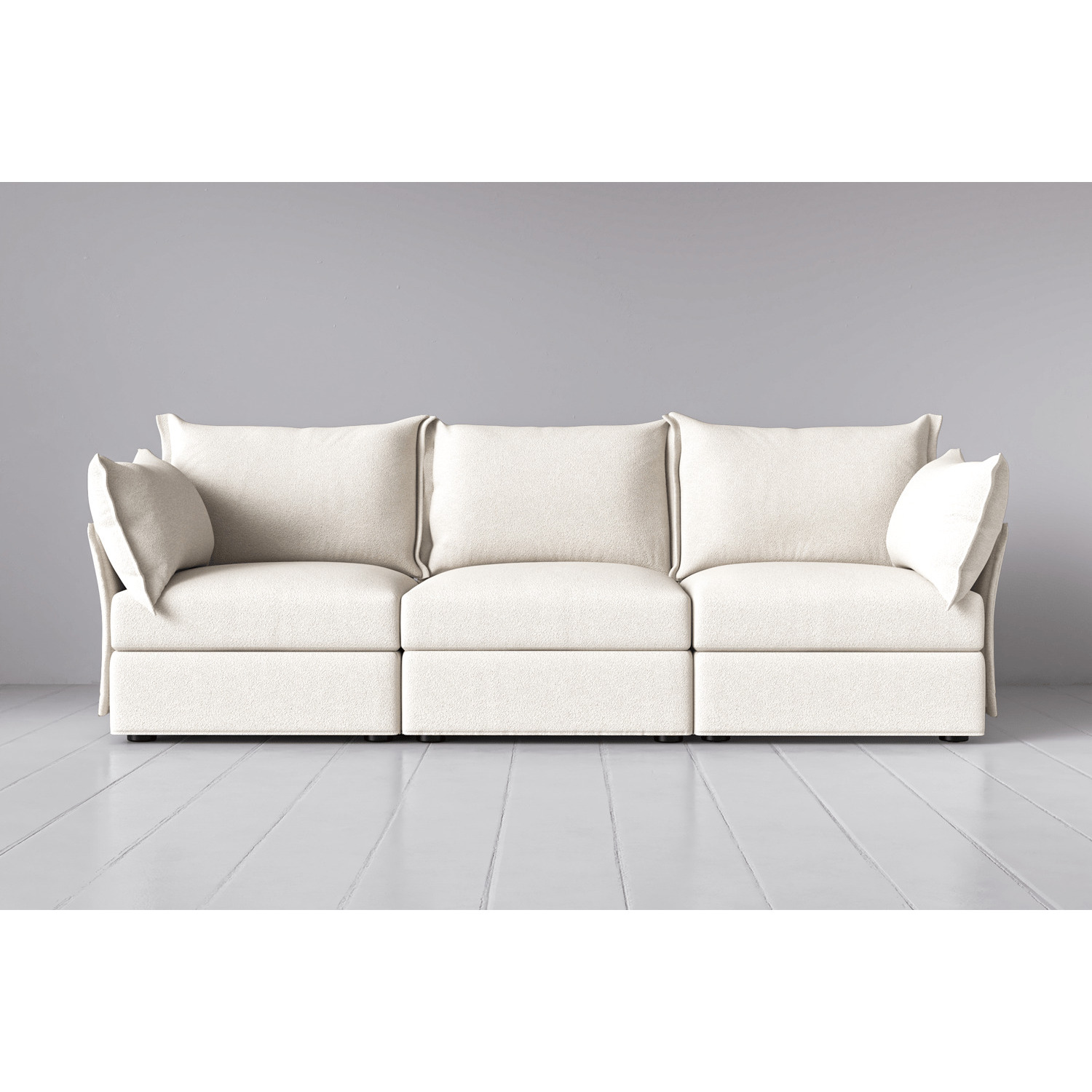 Boucle 3 Seater Sofa from Swyft - Ivory - Model 06 - Quick Delivery by ...