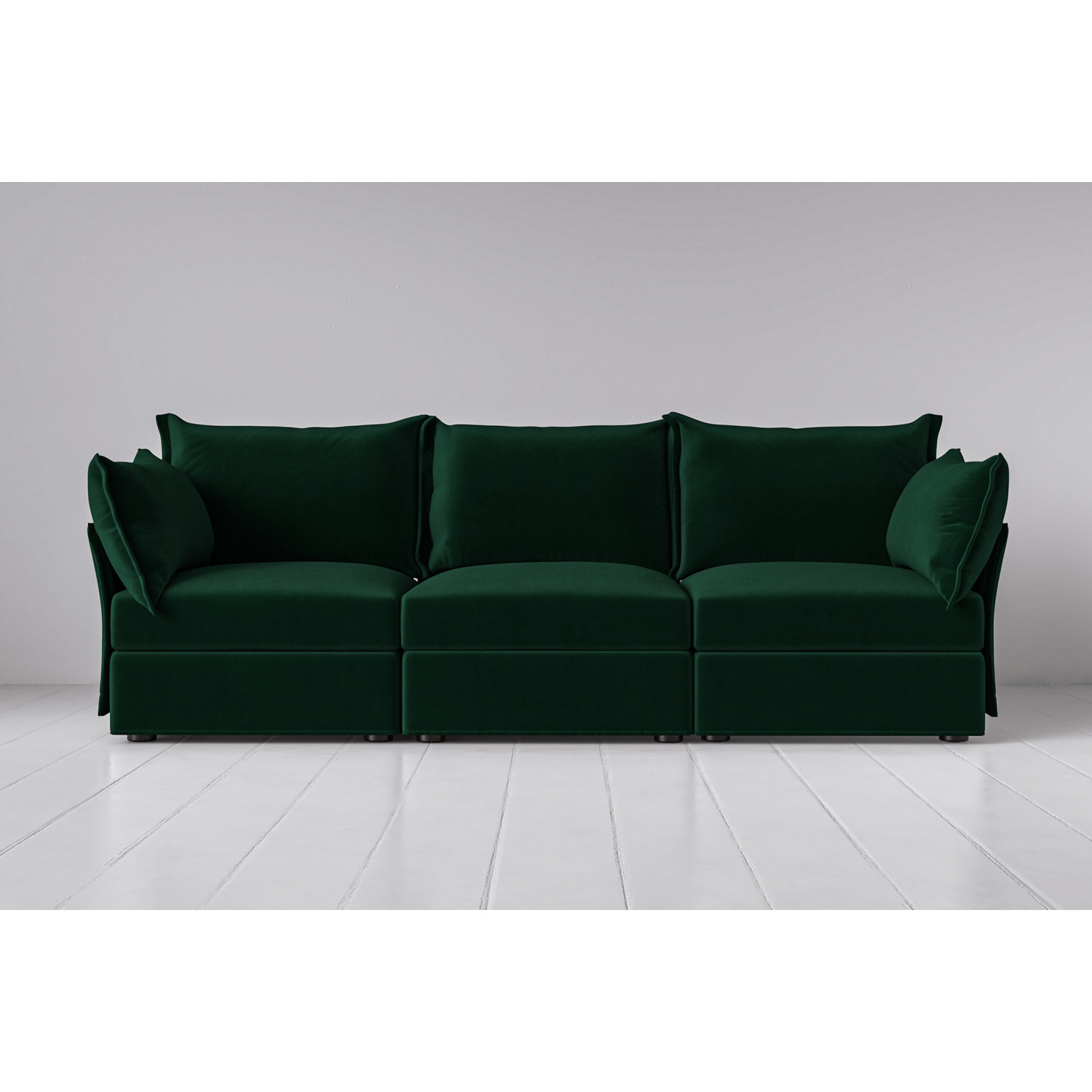 Eco Velvet 3 Seater Sofa from Swyft - Forest - Model 06 - Quick ...