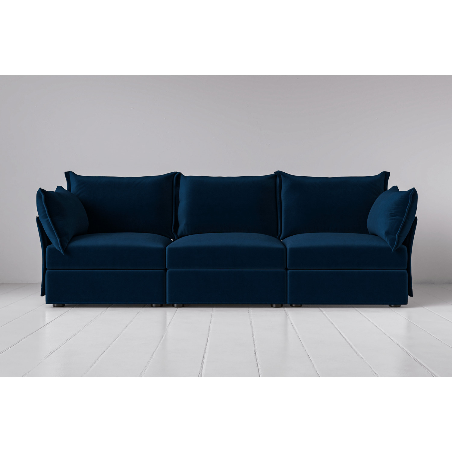 Eco Velvet 3 Seater Sofa from Swyft - Indigo - Model 06 - Quick ...