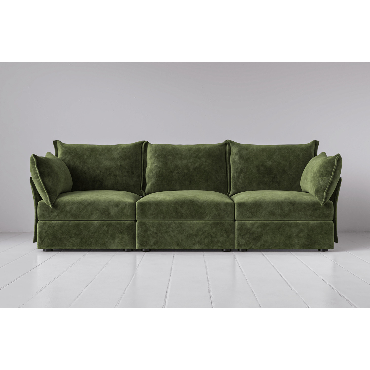 Mottled Velvet 3 Seater Sofa from Swyft - Conifer - Model 06 - Quick ...