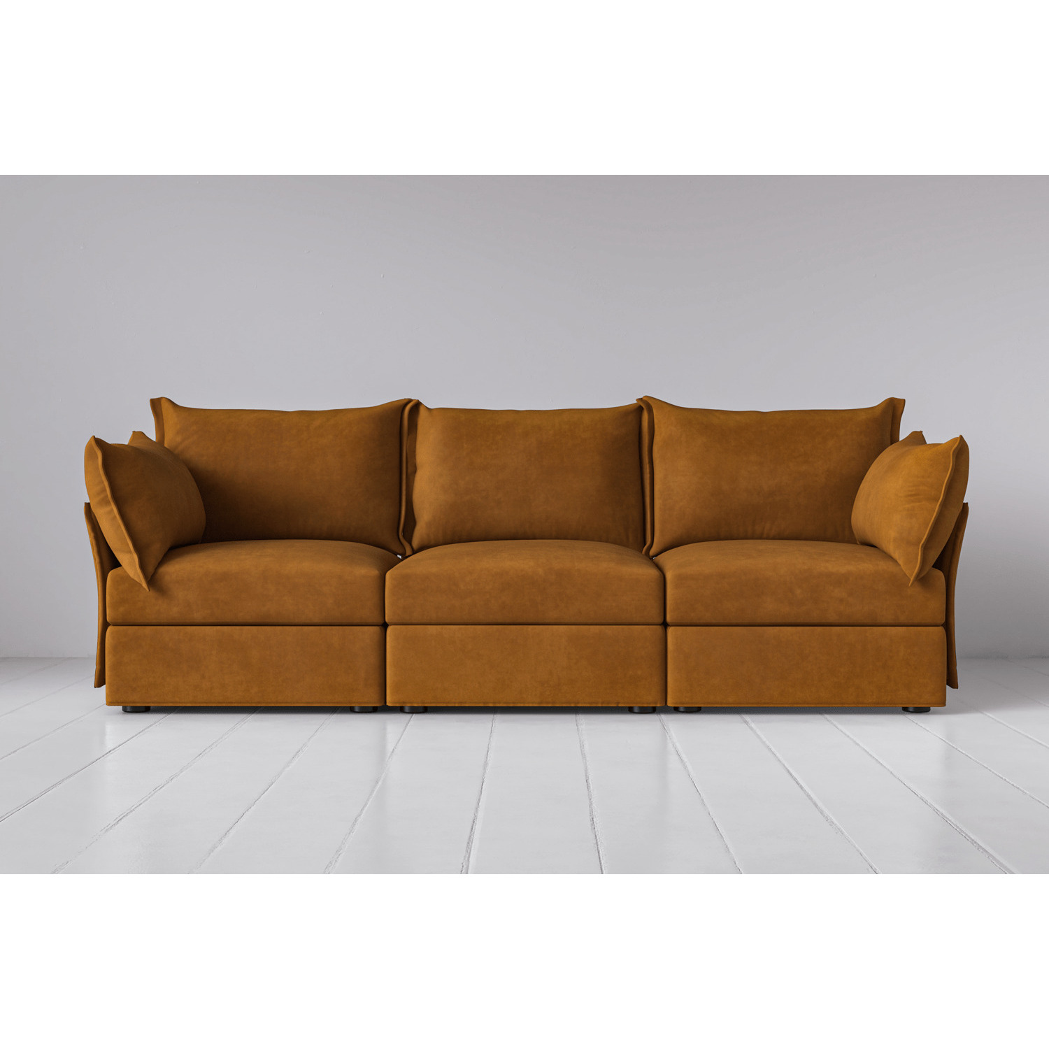 Faux Suede 3 Seater Sofa from Swyft - Tan - Model 06 - Quick Delivery ...