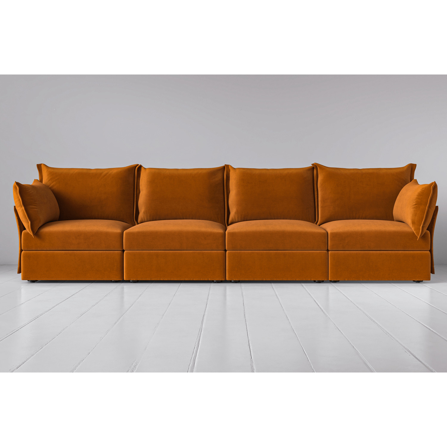Eco Velvet 4 Seater Sofa from Swyft - Bronze - Model 06 - Quick ...
