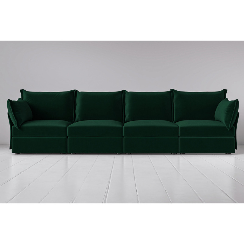 Eco Velvet 4 Seater Sofa from Swyft - Forest - Model 06 - Quick ...