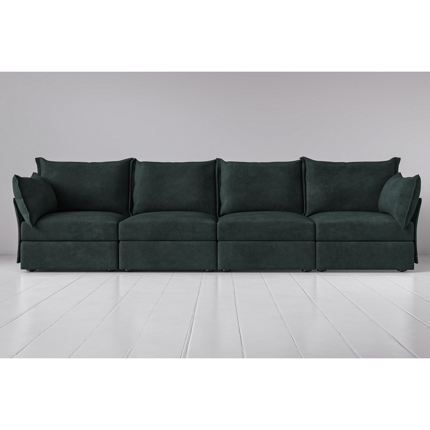 Faux Suede 4 Seater Sofa from Swyft - Sapphire - Model 06 - Quick ...