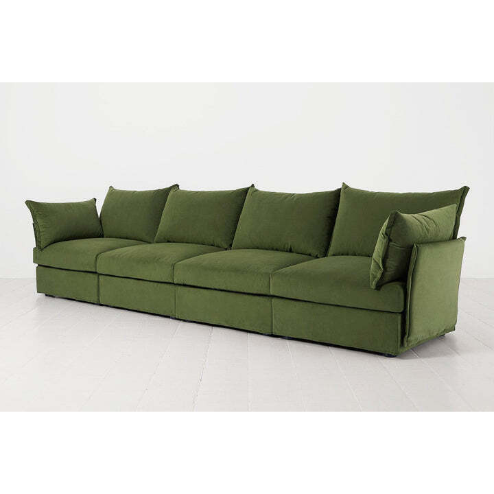 Velvet 4 Seater Modular Sofa - Vine - Model 06 - Quick Delivery by ...