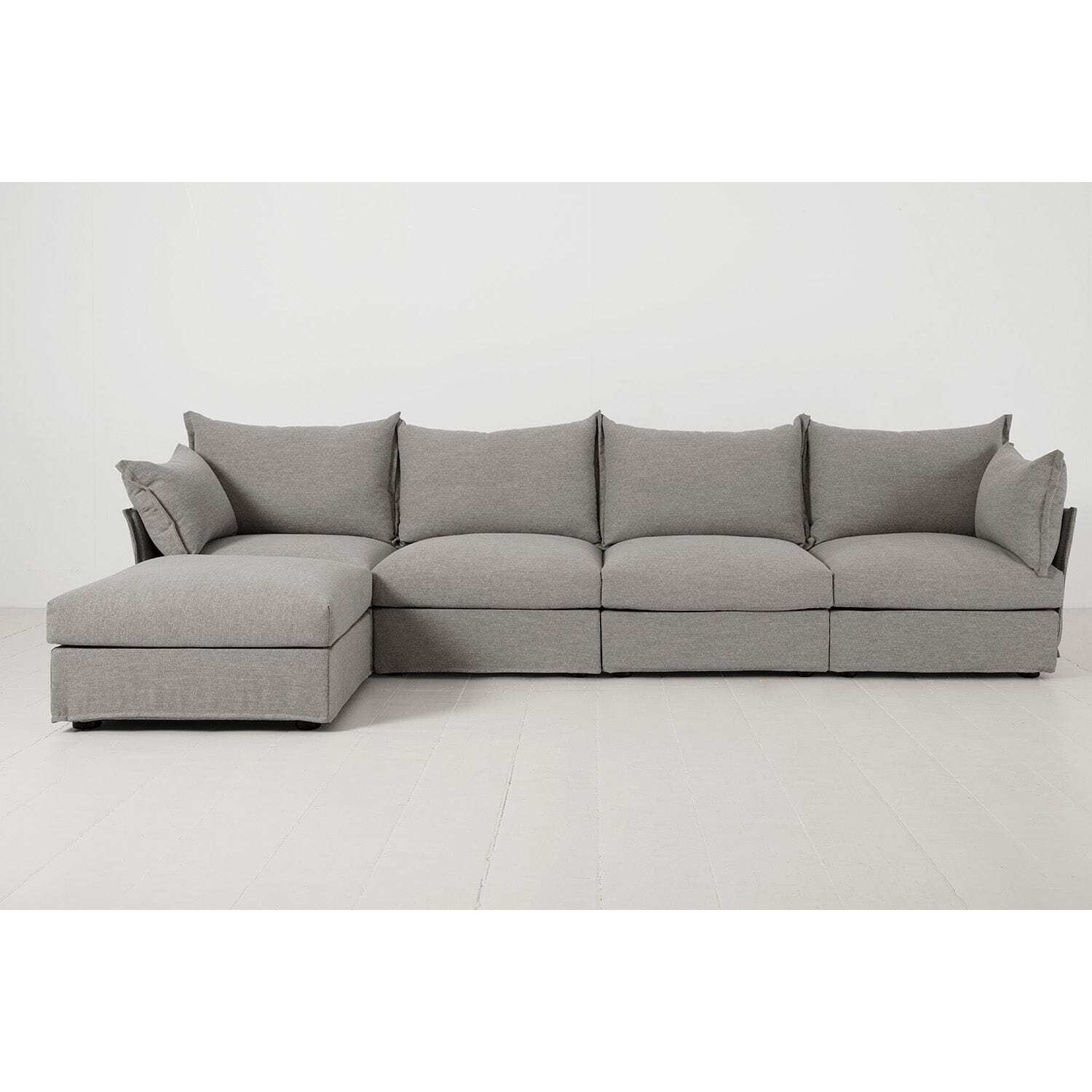 Linen 4 Seater Left Corner Sofa - Shadow - Model 06 - Quick Delivery by ...