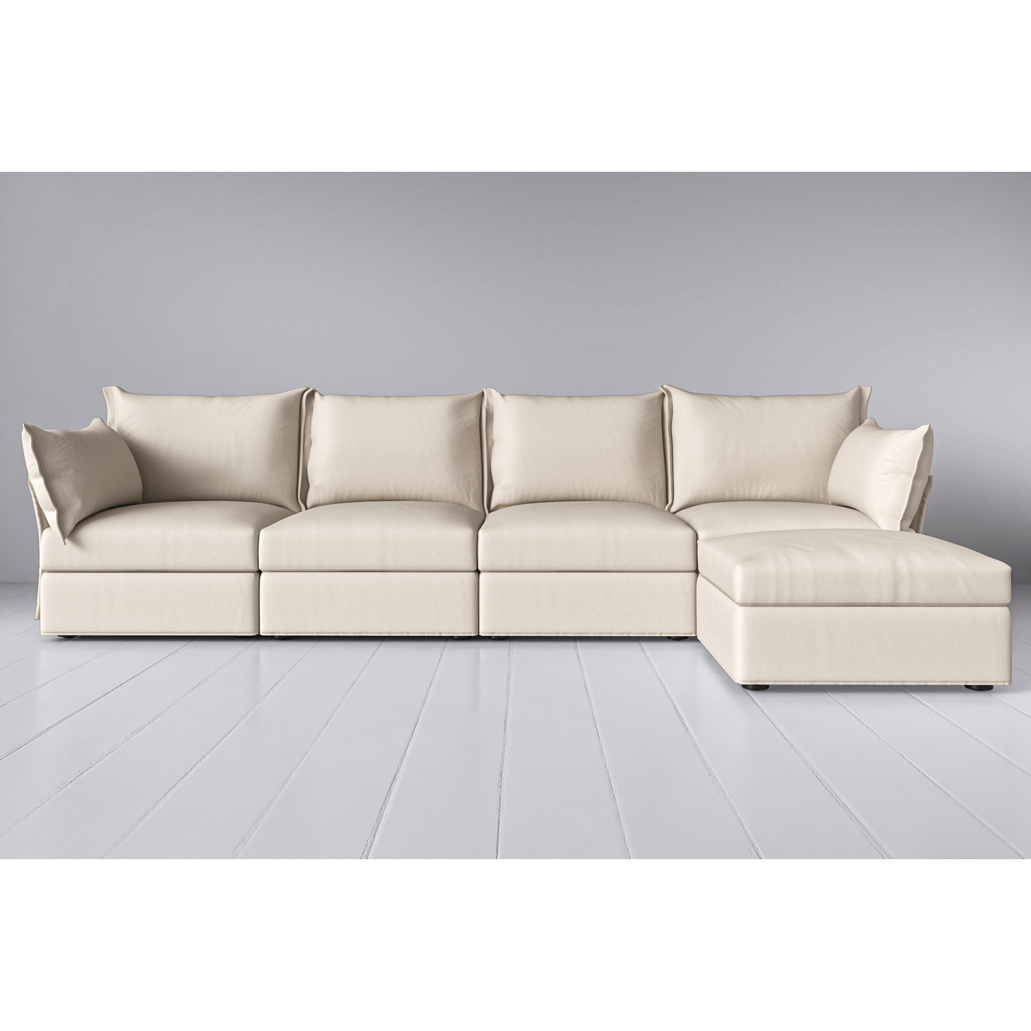 Linen 4 Seater Right Chaise sofa - Silk - Model 06 - Quick Delivery by ...