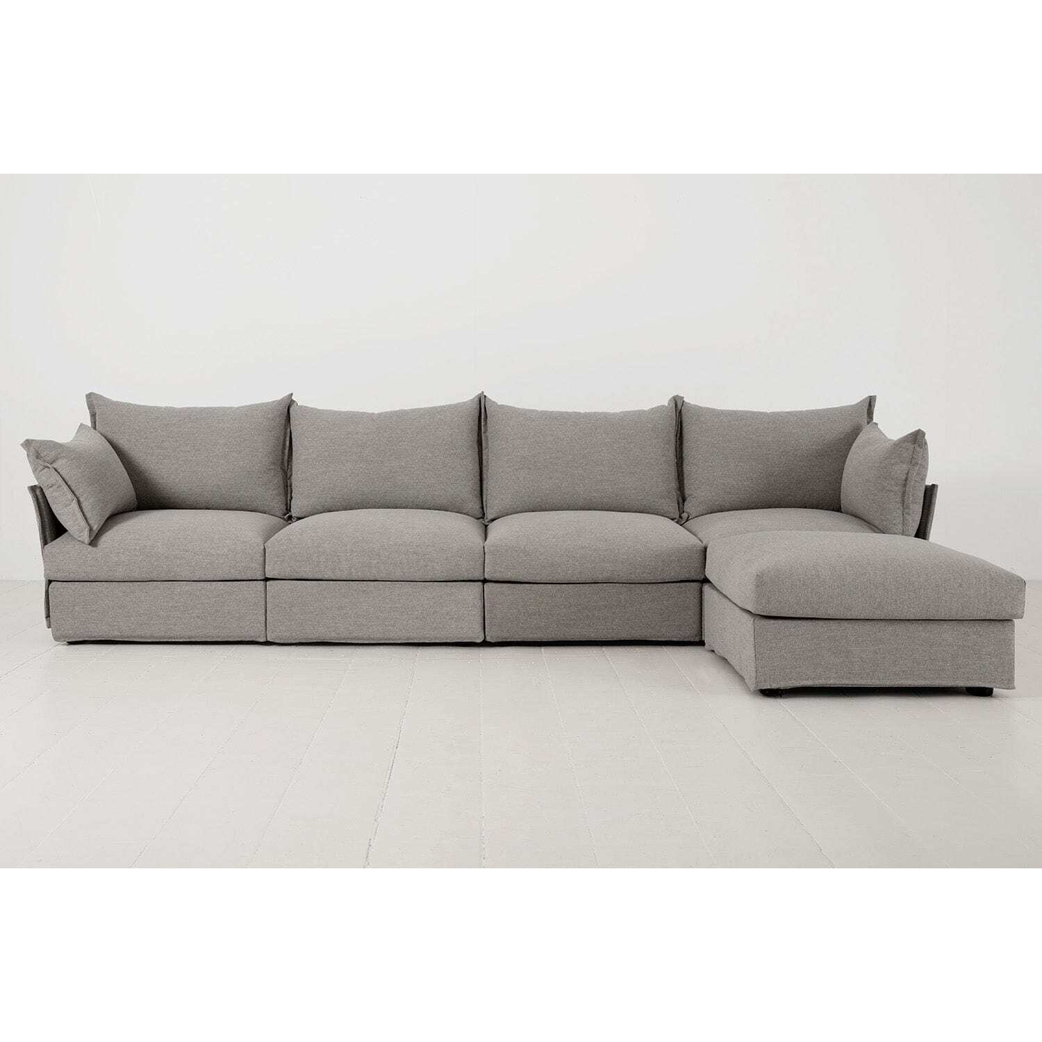 Linen 4 Seater Right Corner Sofa - Shadow - Model 06 - Quick Delivery ...
