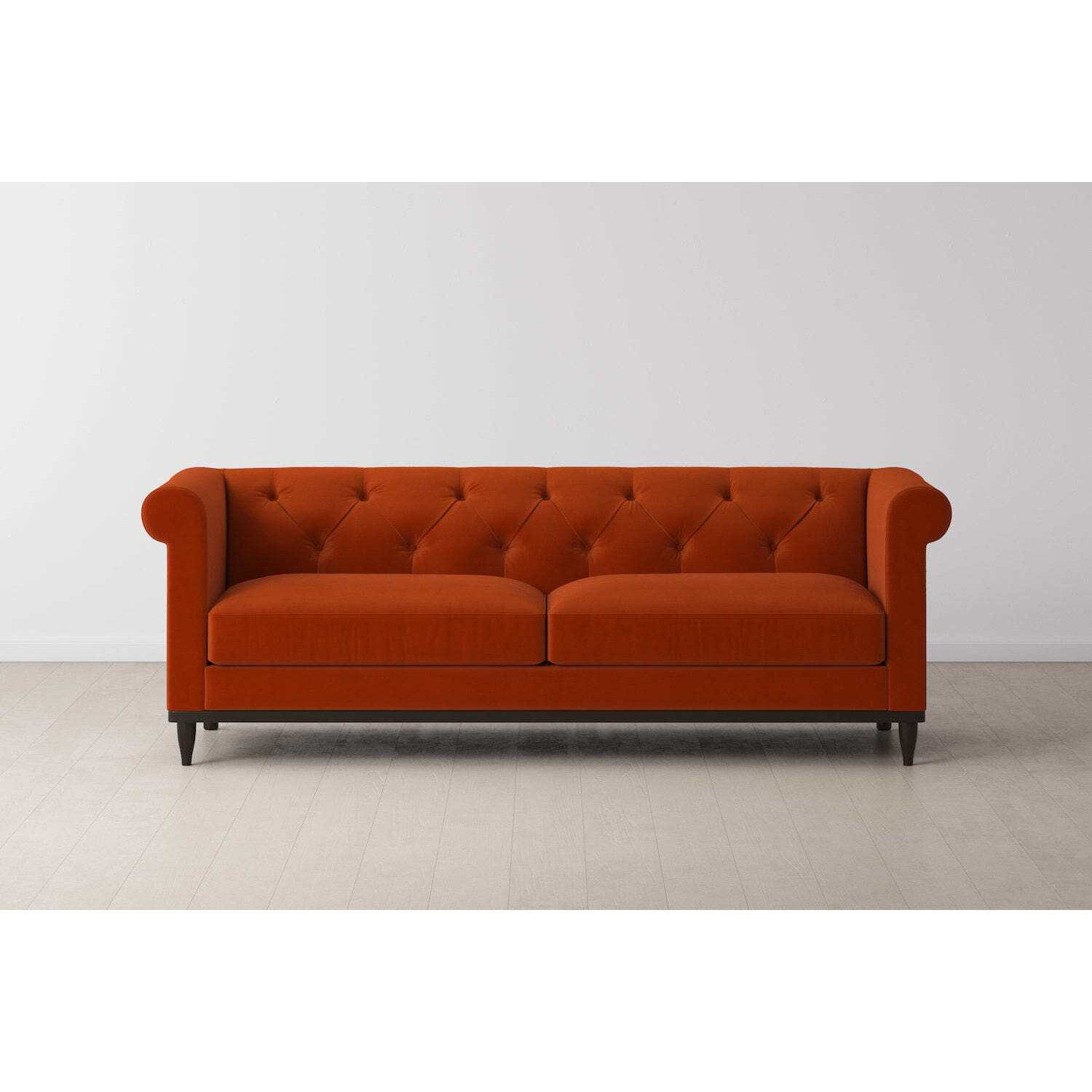 Eco-Velvet 3 Seater Sofa from Swyft - Paprika - Model 09 - Quick ...