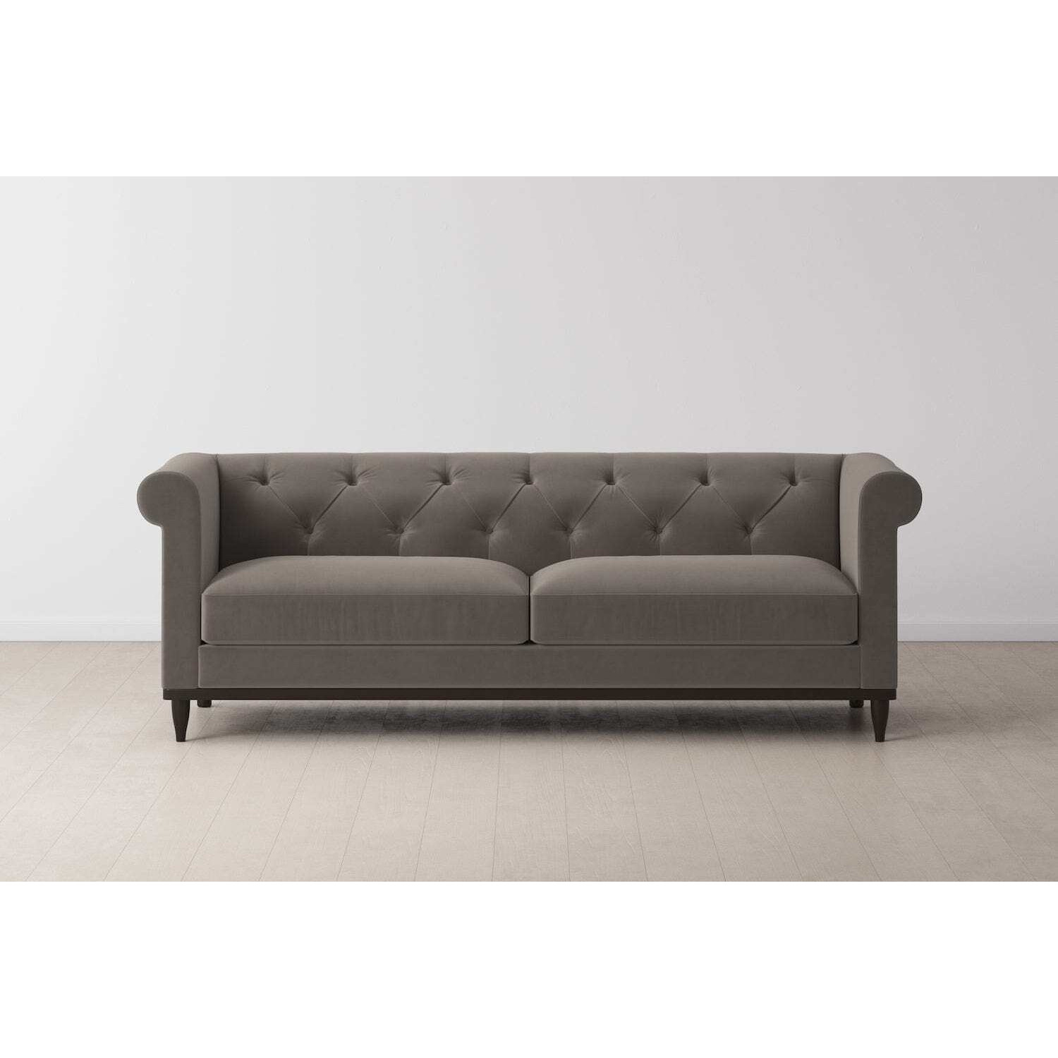 Velvet 3 Seater Sofa from Swyft - Elephant - Model 09 - Quick Delivery ...
