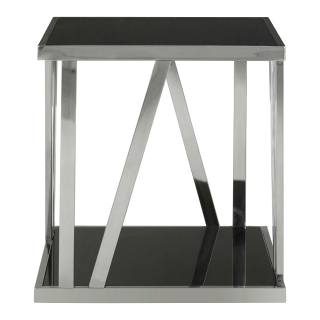 Interiors By Premier Reflective Frame Square Side Table With Botom ...