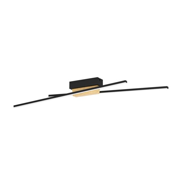 Eglo panagria modern led ceiling light with wood accents wbs black by ...