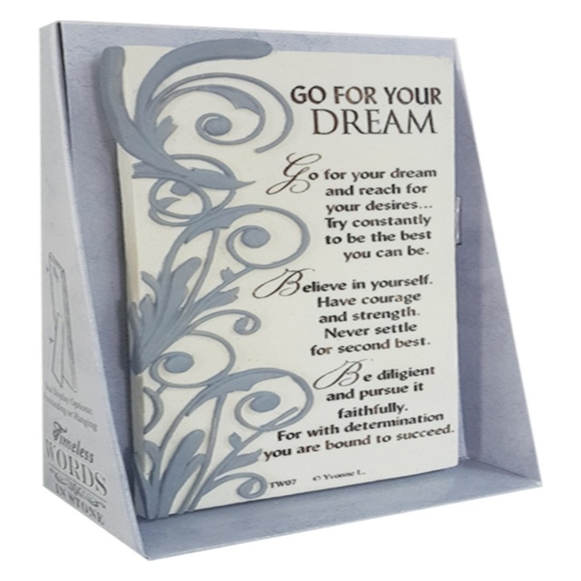 Go For Your Dream Timeless Words Plaque by Tesco - Marketplace ...