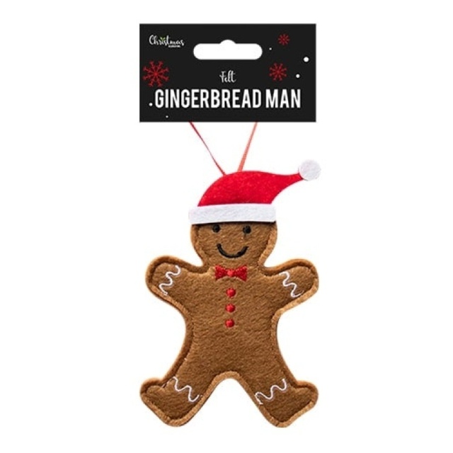 Christmas Gingerbread Man Felt Hanging Tree Decoration by Tesco ...