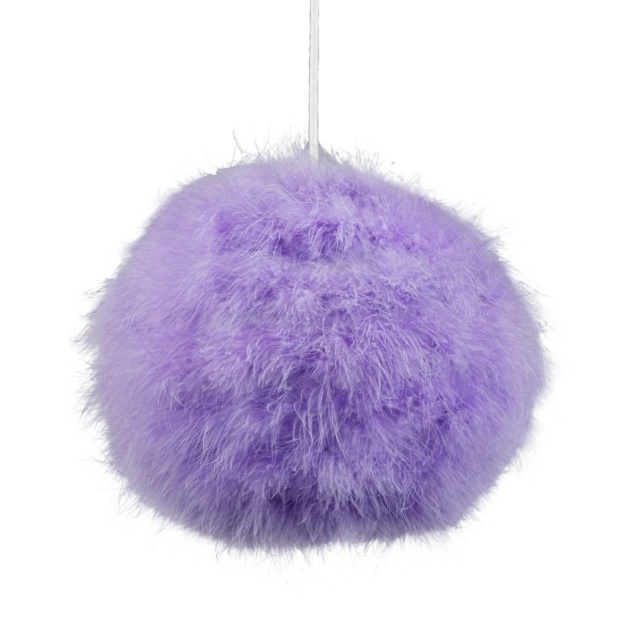 Modern And Chic Small Real Soft Lilac Feather Decorated Pendant Lamp ...