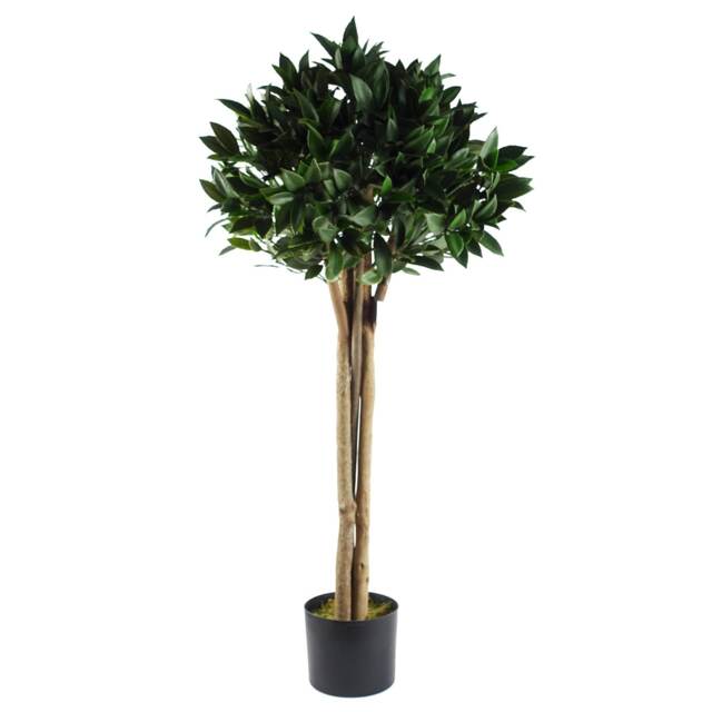 Artificial 120cm deluxe luxury artificial bay leaf laurel tree topiary ...