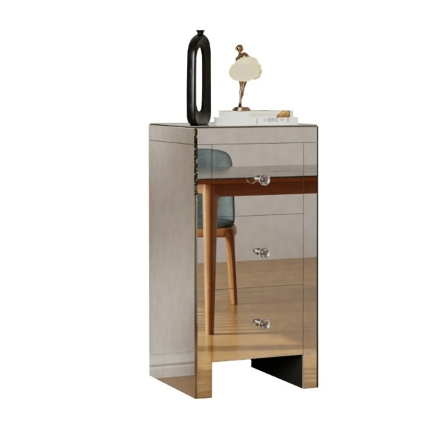 Mirrored 3 Drawer Bedside Table With Crystal Handles by Tesco ...