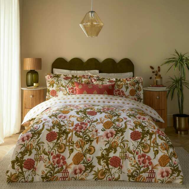 Seventy three ishana floral russet duvet cover set, single multi single ...