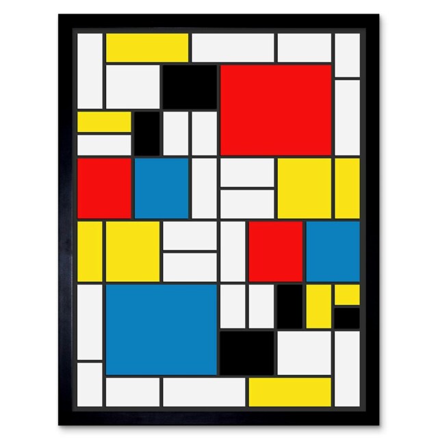Mondrian Abstract Cubes Squares Old Master Painting Framed Wall Art ...