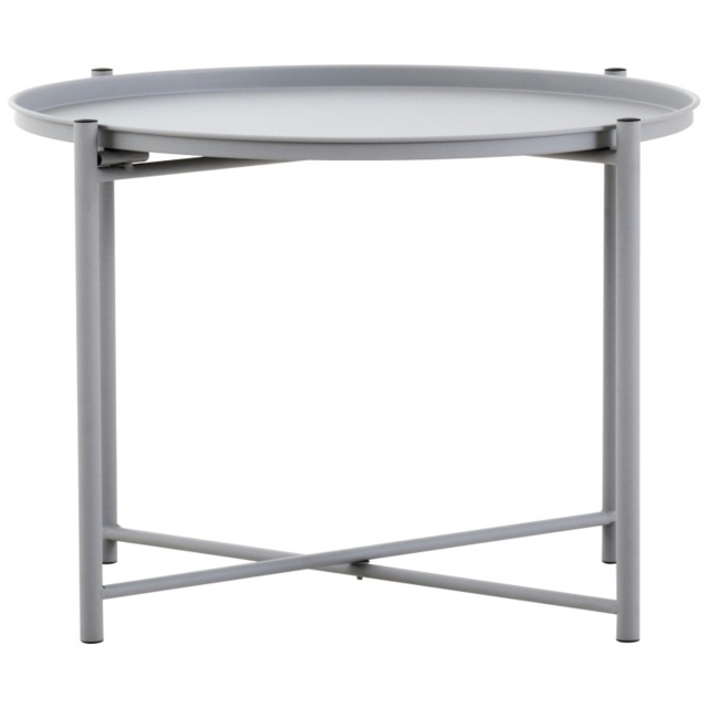 Interiors By Premier Side Table With Round Grey Top, Space Saving And ...