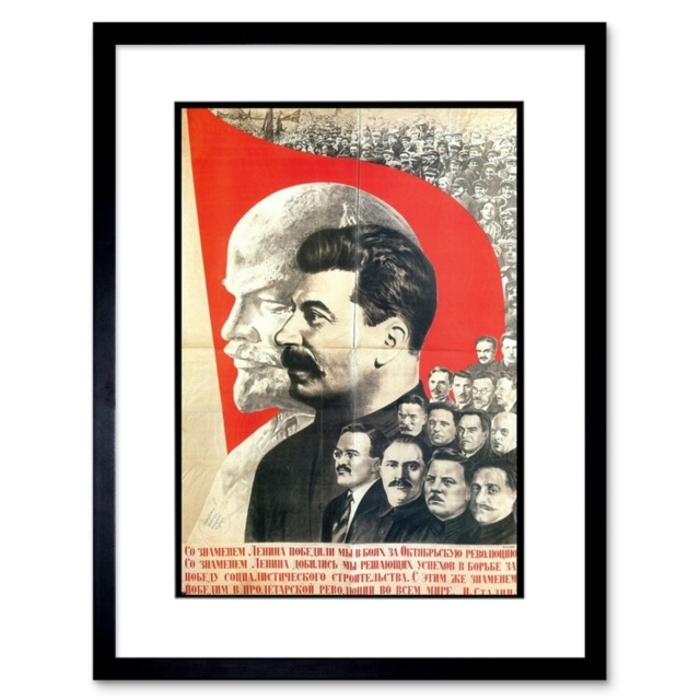 Ussr Political Communism Stalin Lenin Soviet Union Wall Framed Wall Art ...