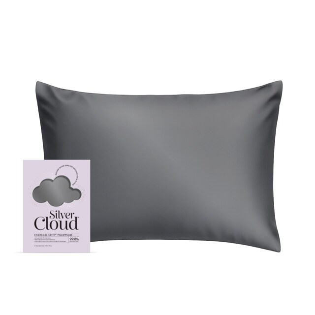 Silver Cloud Silver Ion Infused Satin Pillowcase Charcoal by Tesco ...