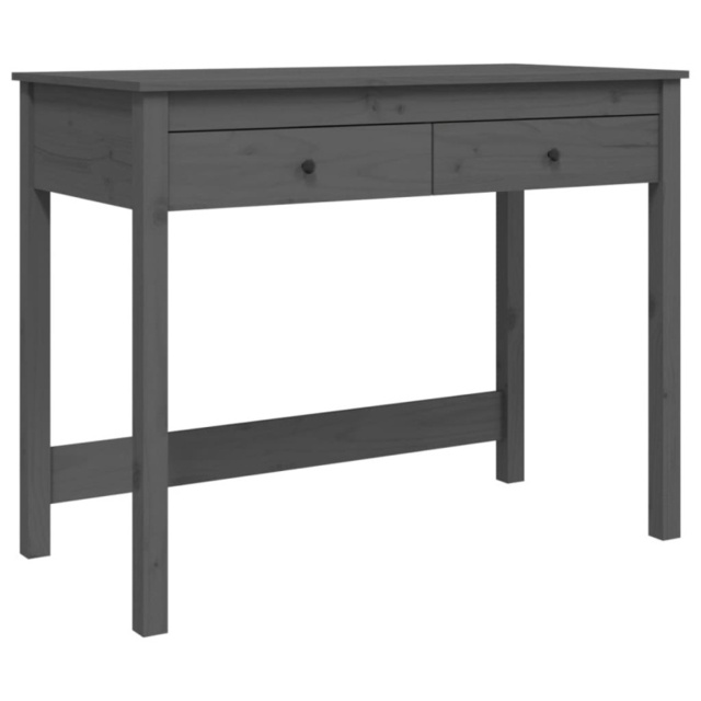 Desk With Drawers Grey 100X50X78 Cm Solid Wood Pine by Tesco ...