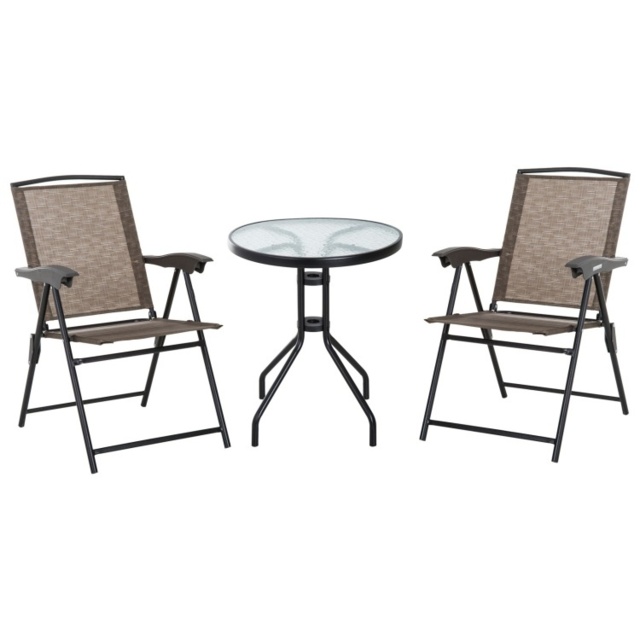 Outsunny 3Pc Outsunny Bistro Furniture Set - Outdoor Table & Chairs by ...