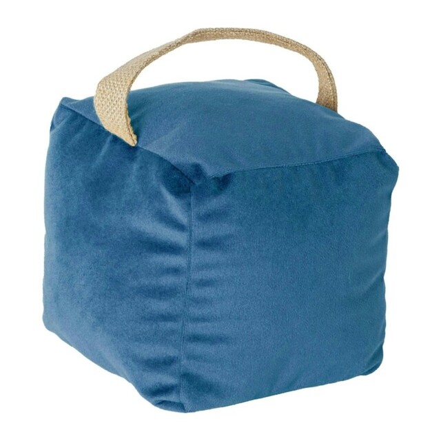 Nicola Spring Velvet Cube Door Stop - 14Cm X 14Cm X 14Cm - Blue by ...