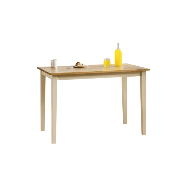Furniturebox Salcombe Oak And Cream Small Wooden Dining Table by Tesco ...