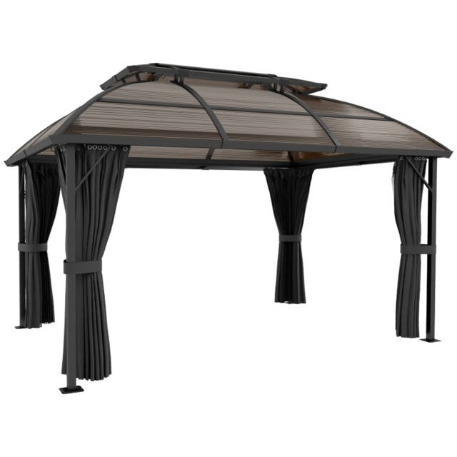 Outsunny 4M X 3M Polycarbonate Gazebo For Lawn, Yard, Patio, Deck by ...