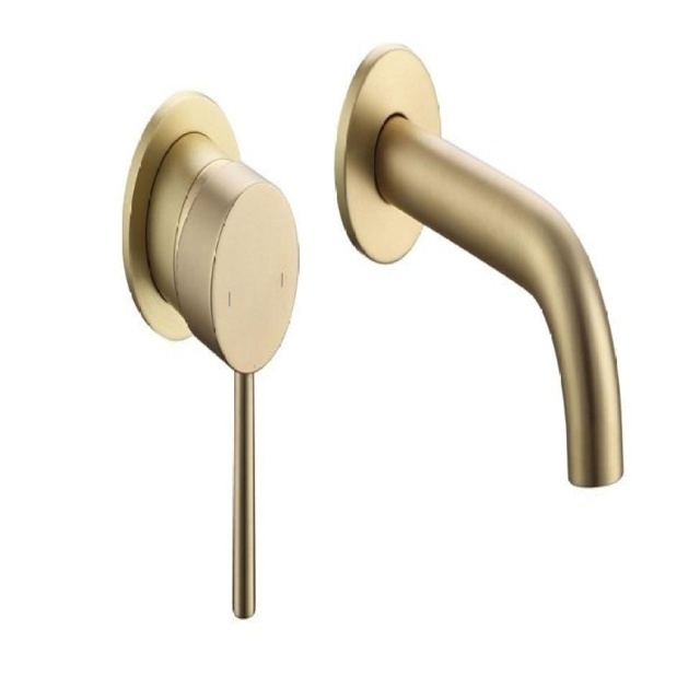 Aquarius Rf-Series Ez-Box Wall Mounted Basin Mixer Tap Brushed Brass by ...