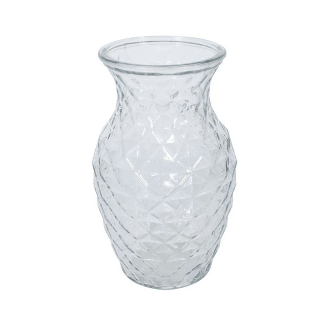 Clear Glass Textured Vase 19Cm by Tesco - Marketplace | ufurnish.com