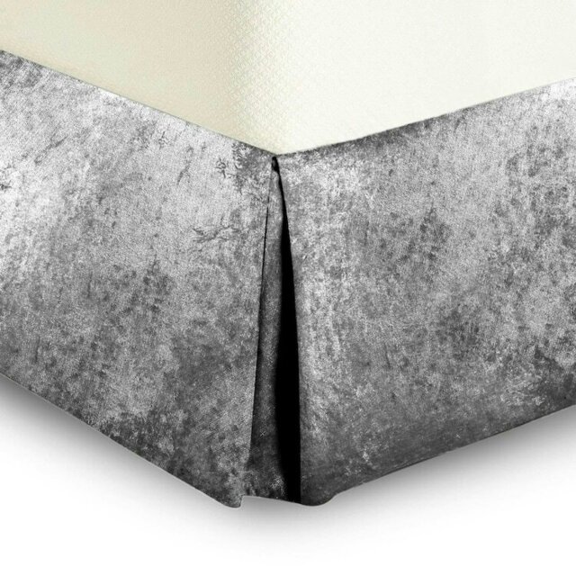 Intimates Crushed Velvet Platform Valance Sheet Silver - Double by ...