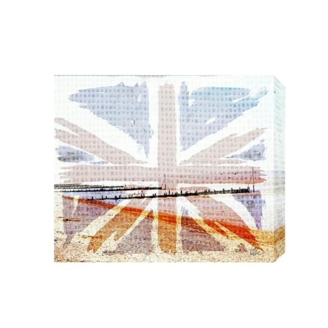 "Union Jack Beach (Canvas Print) 36"" X 24""" by Tesco - Marketplace ...