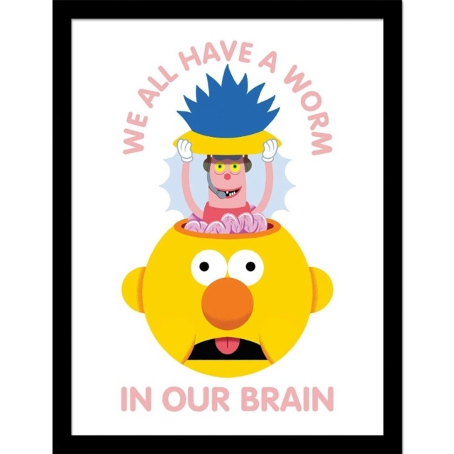 Don't Hug Me I'm Scared (Worm In Our Brain) Framed 30X40Cm Print by ...