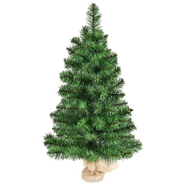 Costway 3ft small miniature christmas tree with stable burlap base by ...