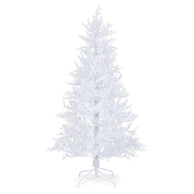 COSTWAY 6FT Pre-lit Artificial Xmas Tree Hinged Christmas Tree with 383 ...
