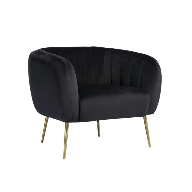 Matilda Velvet Fabric Accent Chair - Black by Tesco - Marketplace ...