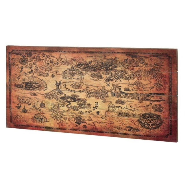 The Legend Of Zelda (Hyrule Map) Small Wood - Wood Panel by Tesco ...