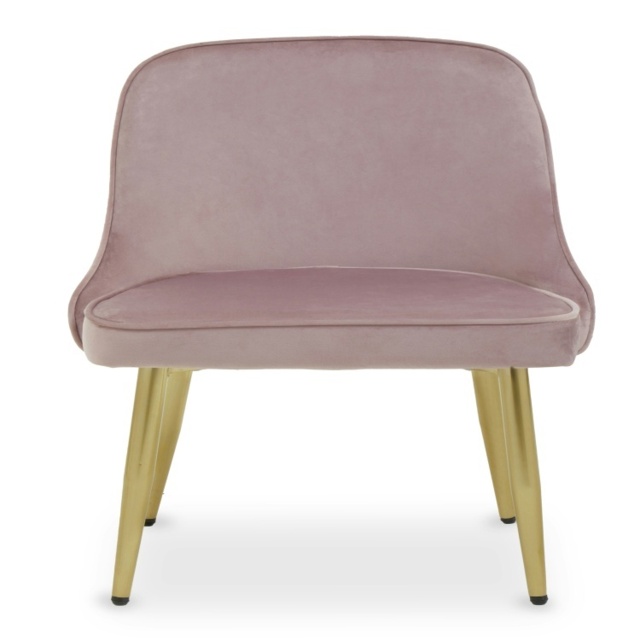 Interiors By Premier Dusky Pink Velvet Dining Chair, Mid-Century Modern ...