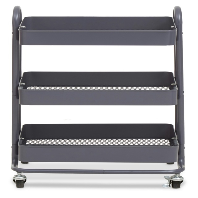 Interiors By Premier Three Tier Grey Trolley, Swift Mobility Of Drinks ...