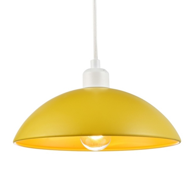 Industrial Retro Designer Yellow Gloss Disc Metal Ceiling Pendant Lamp ...