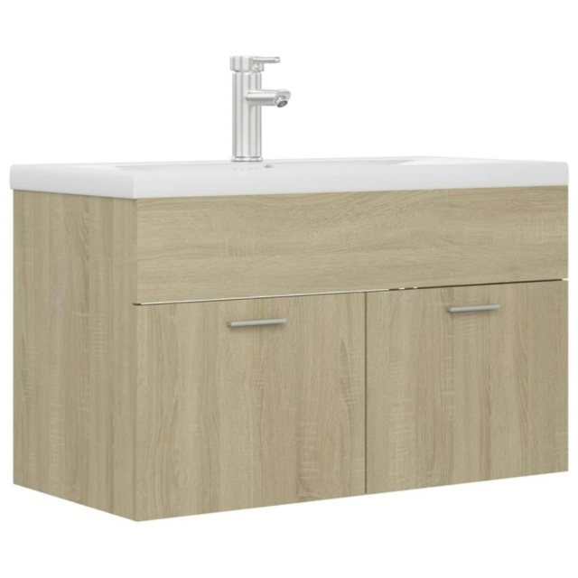 Sink Cabinet With Built-In Basin Sonoma Oak Engineered Wood by Tesco ...